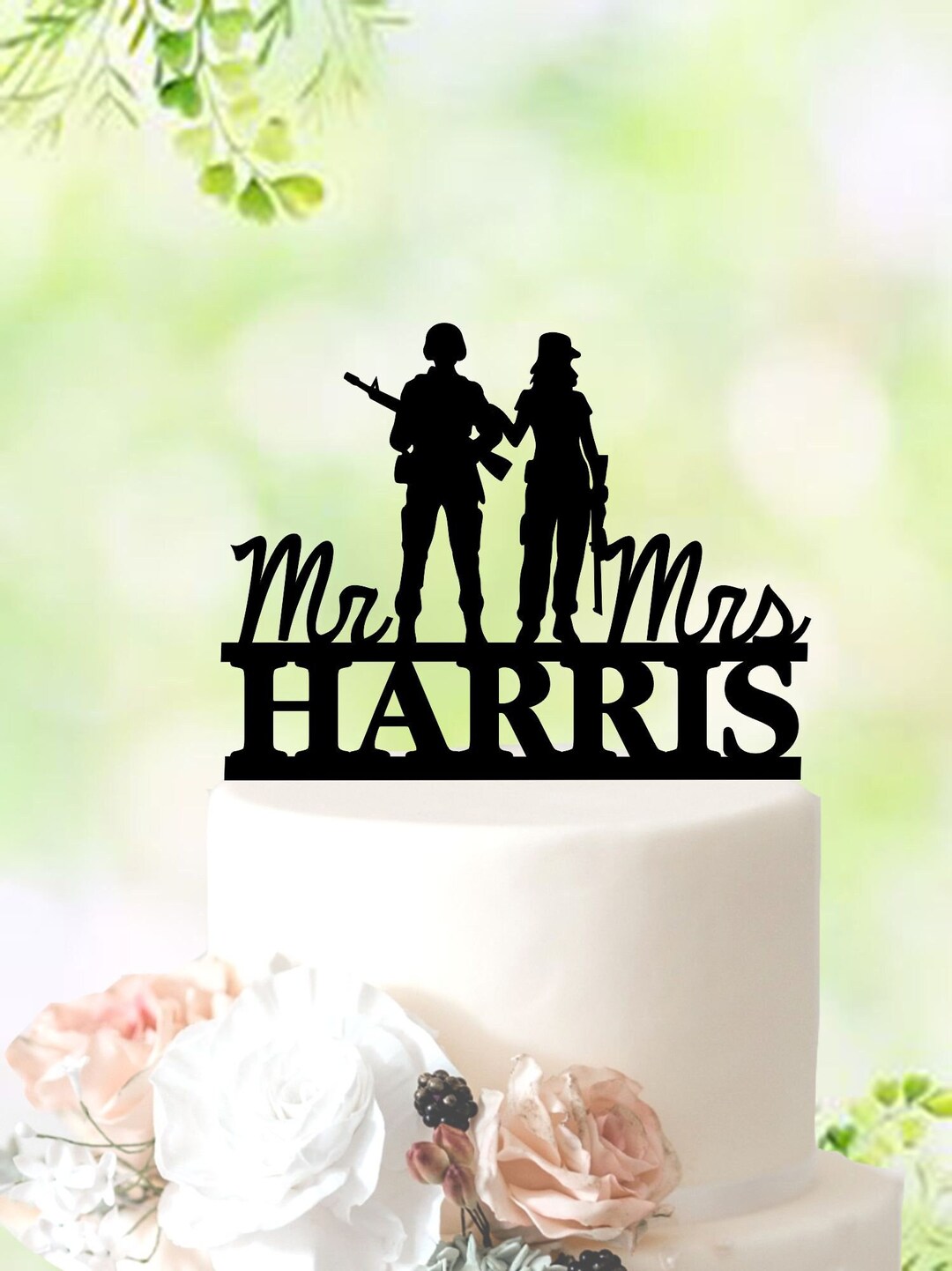 Military Wedding Cake Topper, Couple Wedding Cake Topper, Mr and Mrs ...