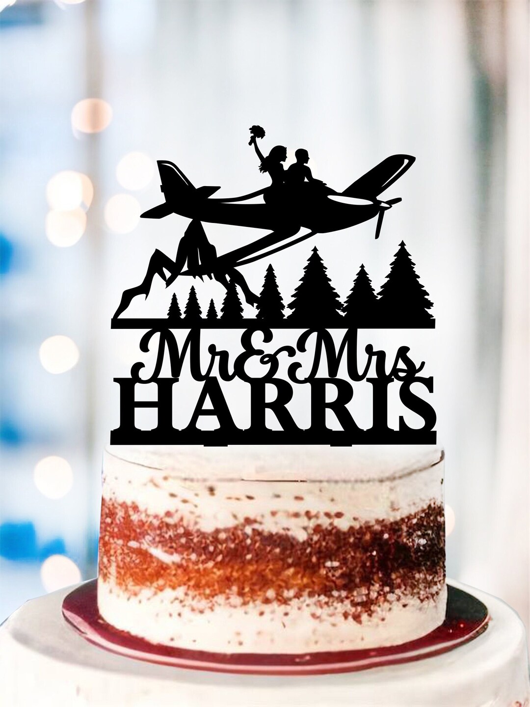 Aviation Wedding Cake Topper, Plane Wedding Topper, Pilot Cake Topper ...