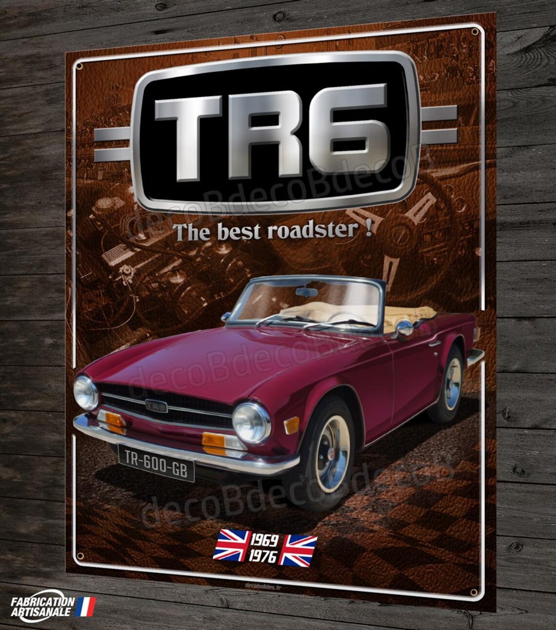 Plaque métal déco Triumph TR6 british roadster déco garage | Etsy