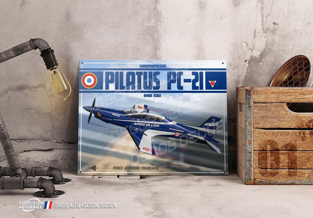 Metal Plate Deco Artwork Aircraft Pilatus PC-21 French Air Force ...