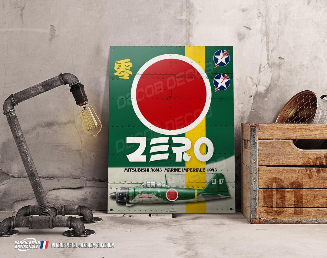 Japanese Fighter Deco Metal Plate A6M Zero - Etsy