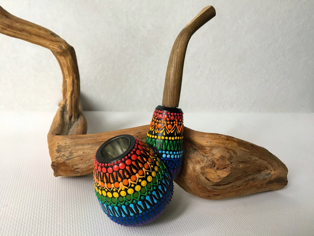 Rainbow Smoking Pipe, Wooden Tobacco Pipe, Wood Pipe, Girly Pipes ...