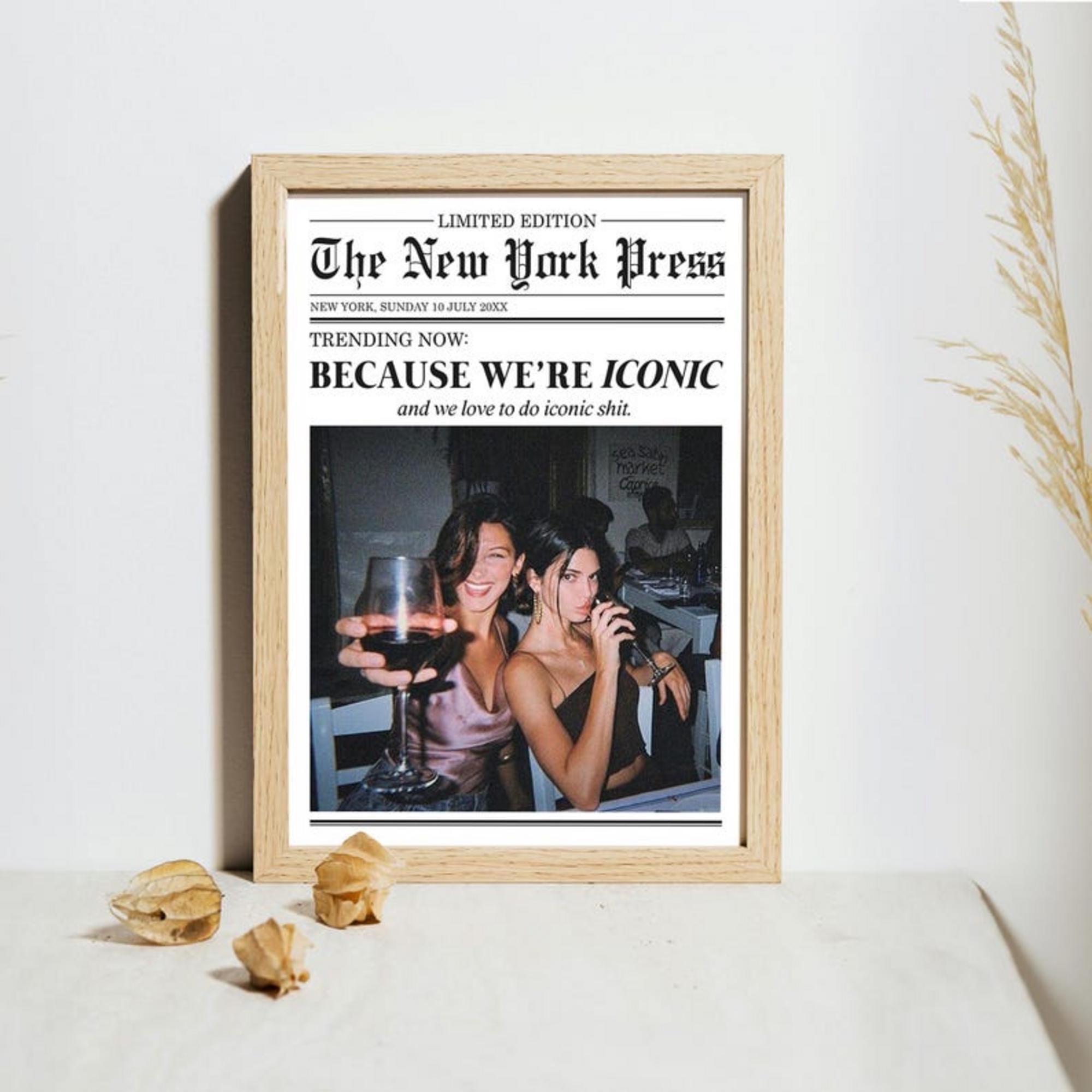Custom Newspaper Print, Custom Friendship Wall Art, College Dorm, Gift ...