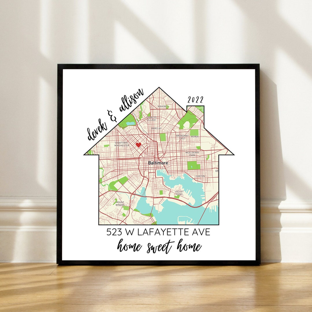 Personalized Home Map, Our First House, Our First Home Gift, New Home ...