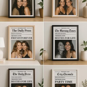 Custom Newspaper Print, Custom Friendship Wall Art, College Dorm, Gift ...