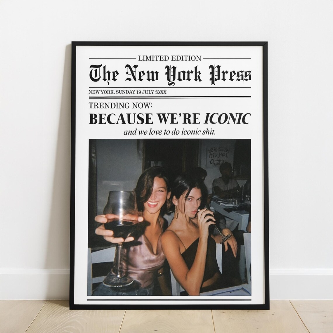 Custom Newspaper Print, Custom Friendship Wall Art, College Dorm, Gift ...