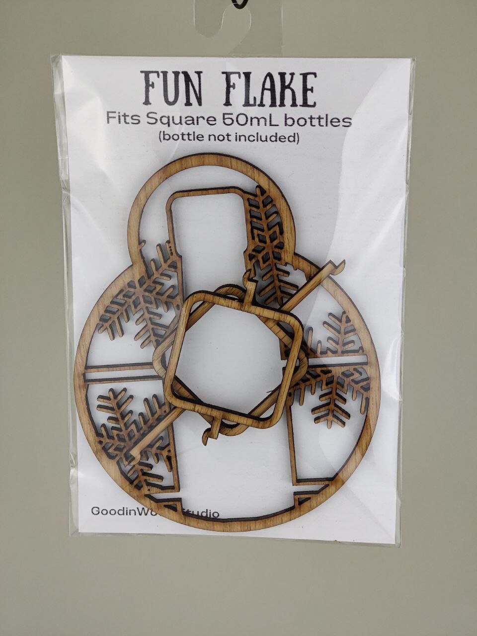 FUN FLAKE Laser Cut Ornament That Holds a Round Mini Liquor Bottle - Etsy