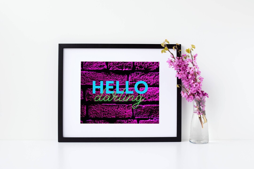 Hello Darling, Neon Sign Art Print, Neon Decorations, Neon Print ...