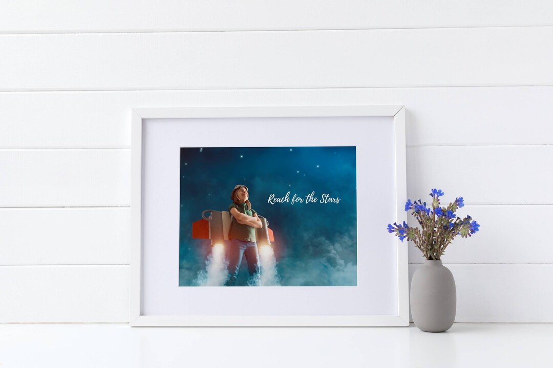 Reach for the Stars Nursery Print, Inspirational Wall Art (digital ...