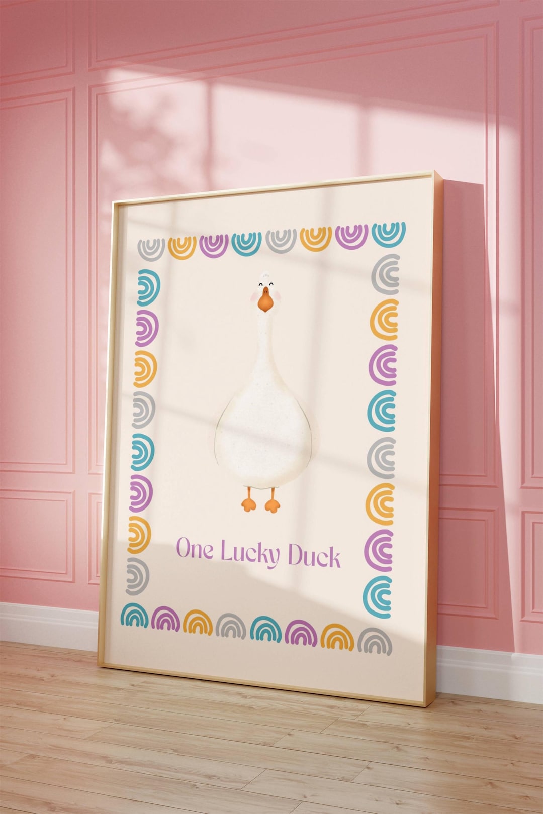 Lucky Duck Poster Cute Wall Art Digital Download Gift for Home Decor ...
