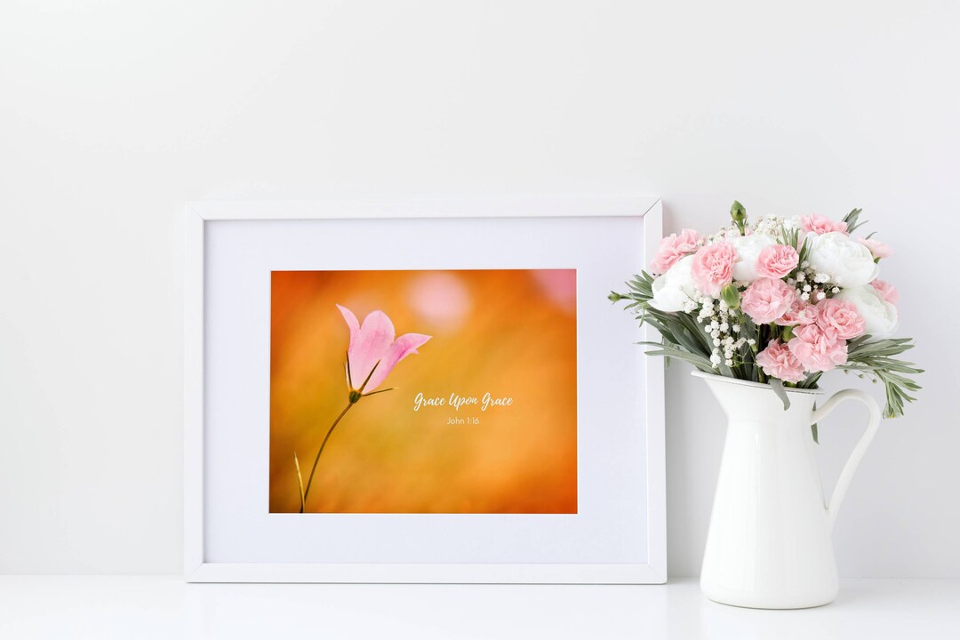 Grace Upon Grace Wall Art, Bible Verse Decoration, God’s Grace, Jesus ...