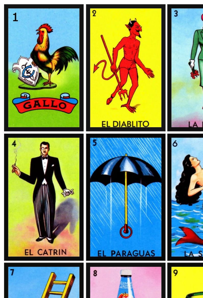Baraja De La Loteria 125 Figuras, PDF - Etsy