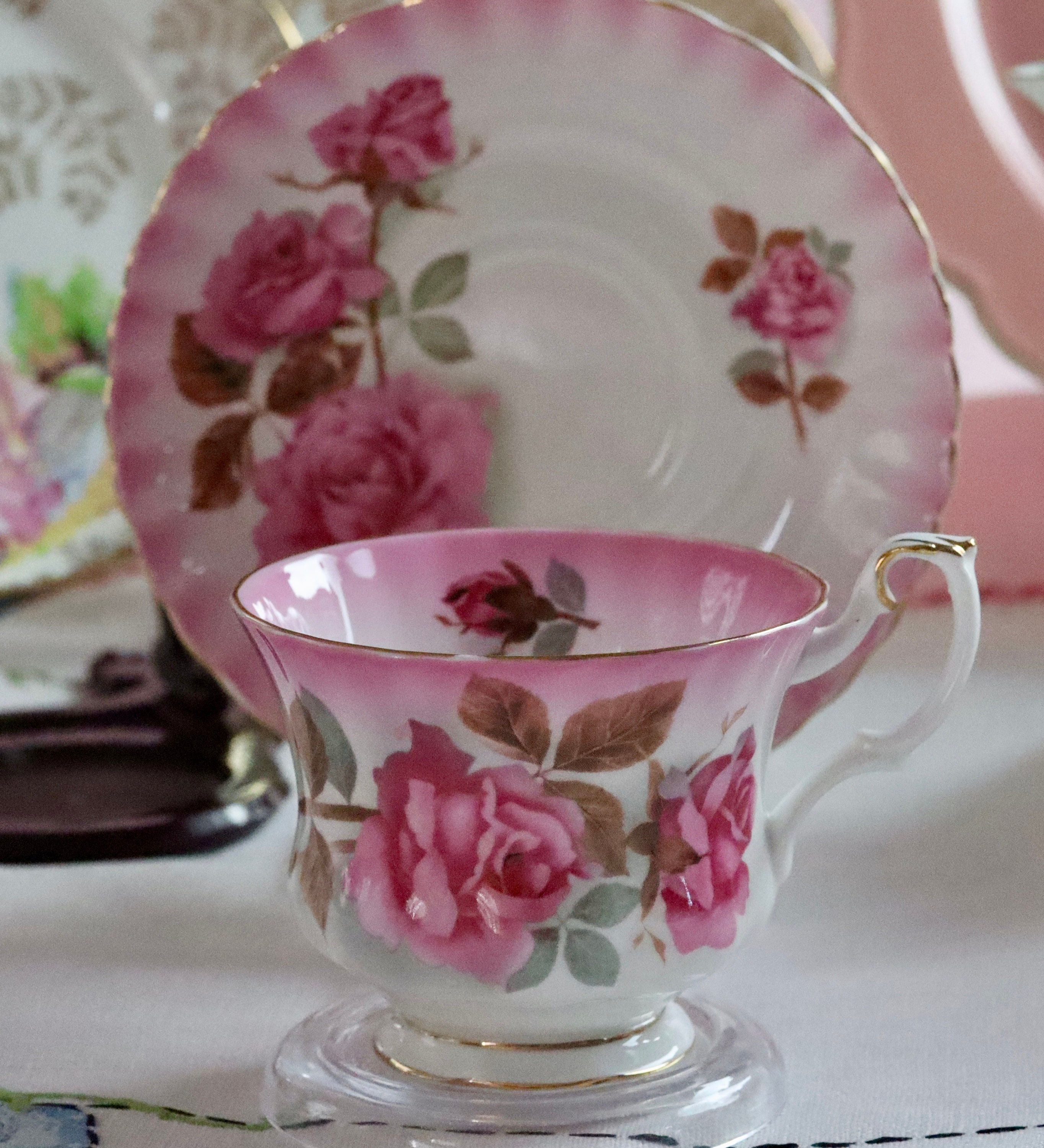 Vintage, Mismatched Tea Set in Pink - Etsy