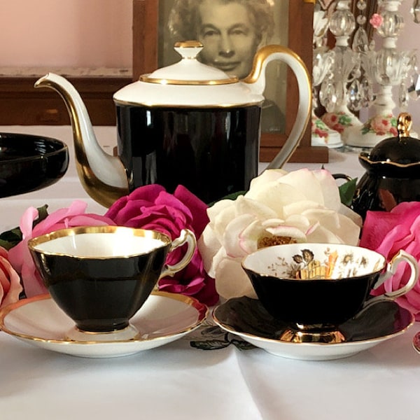 Black Tea Set - Etsy