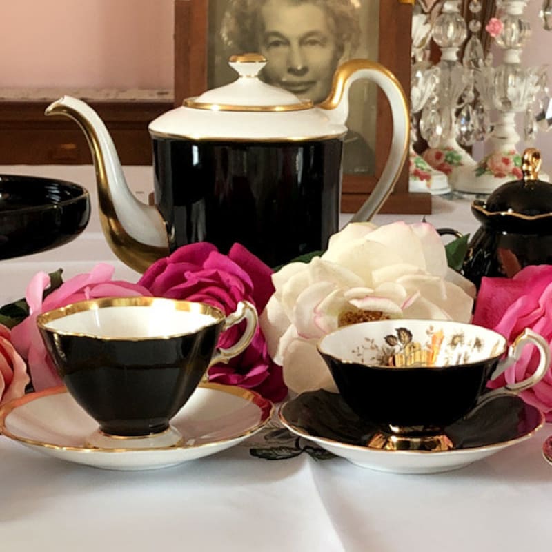 Black Tea Set - Etsy