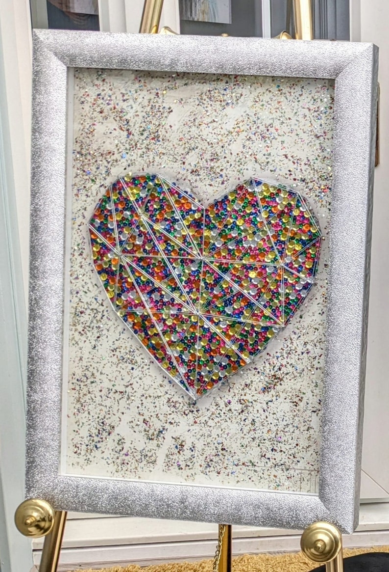 3D Sequin Heart - Etsy