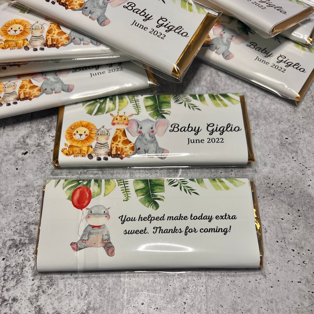 Personalized Safari Animal or Forest Animal Chocolate Bar Party Favor ...