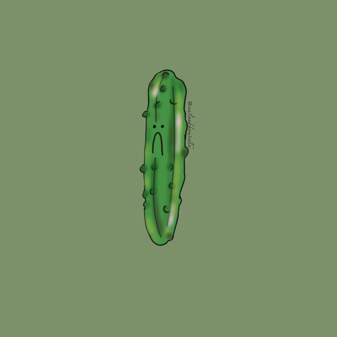 Sad but Cute Pickle Wall Art Pickle Art Cute Pickle Food - Etsy