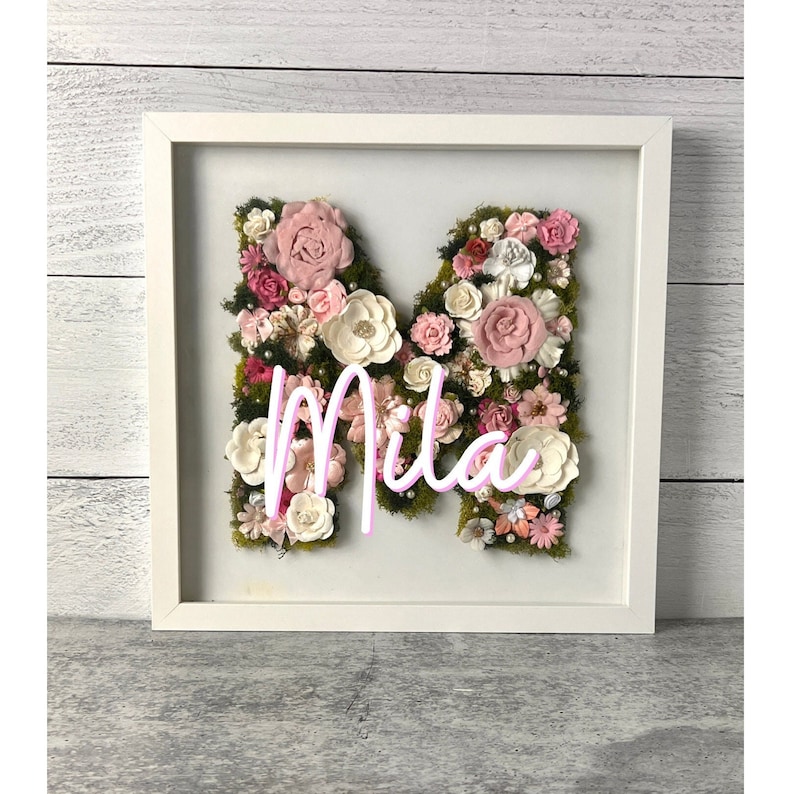 Flower Name Sign Initial Flower Decorative Floral Letter - Etsy