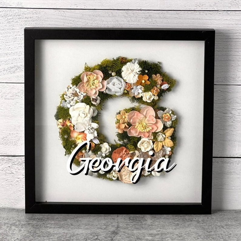 Flower Name Sign Initial Flower Decorative Floral Letter - Etsy