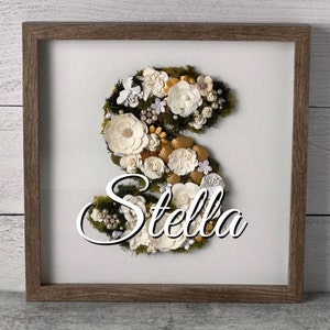 Flower Name Sign, Initial Flower, Decorative Floral Letter Shadowbox ...