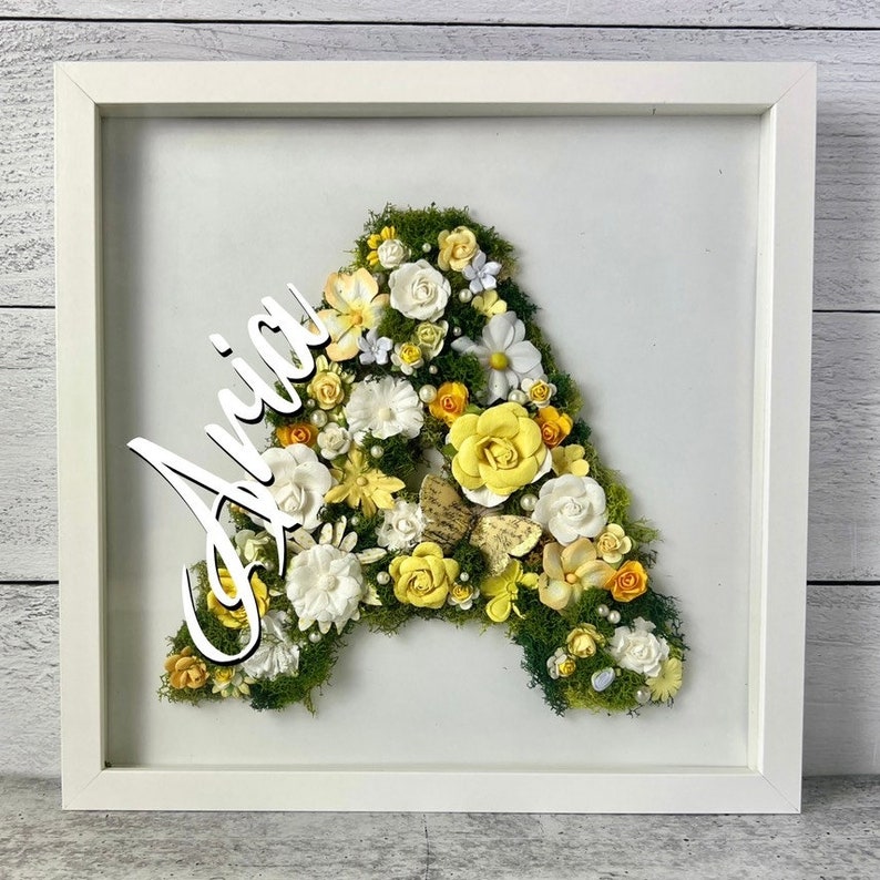 Flower Name Sign Initial Flower Decorative Floral Letter - Etsy