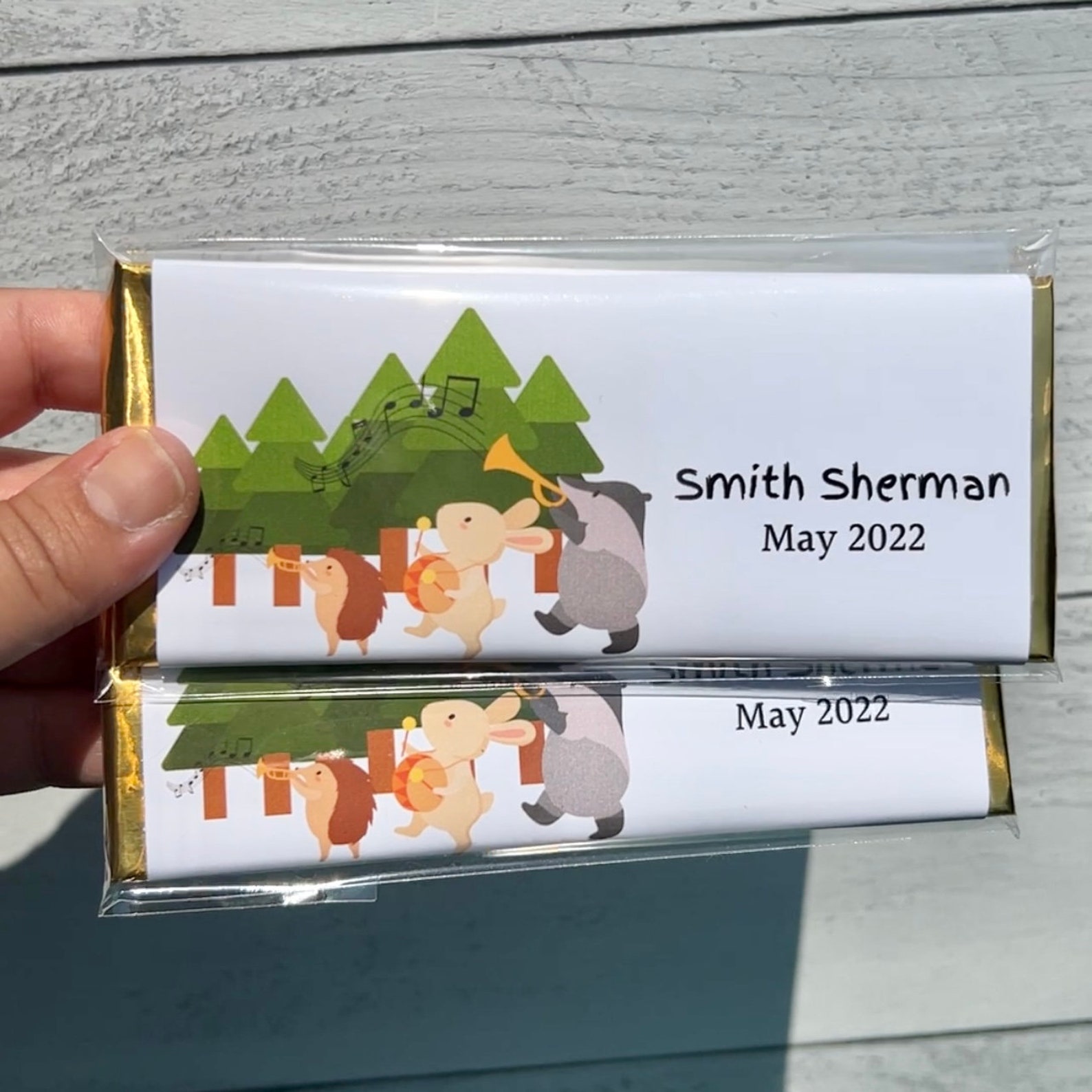 Personalized Safari Animal Chocolate Bar Wrapper Digital File - Etsy