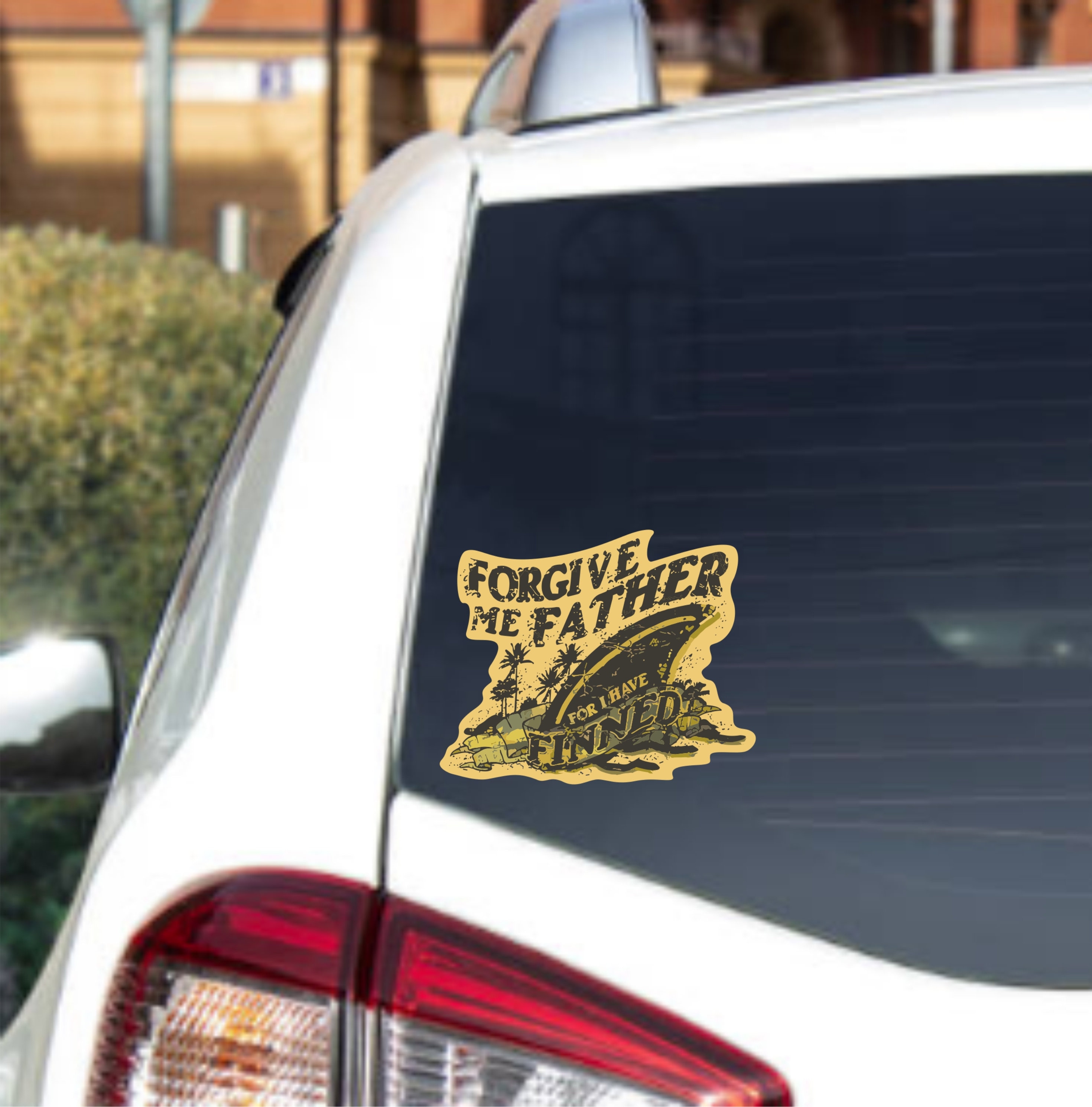 Jimmy Buffett-inspired Design, Fins UP Bubbles UP Decal, Vinyl Sticker ...