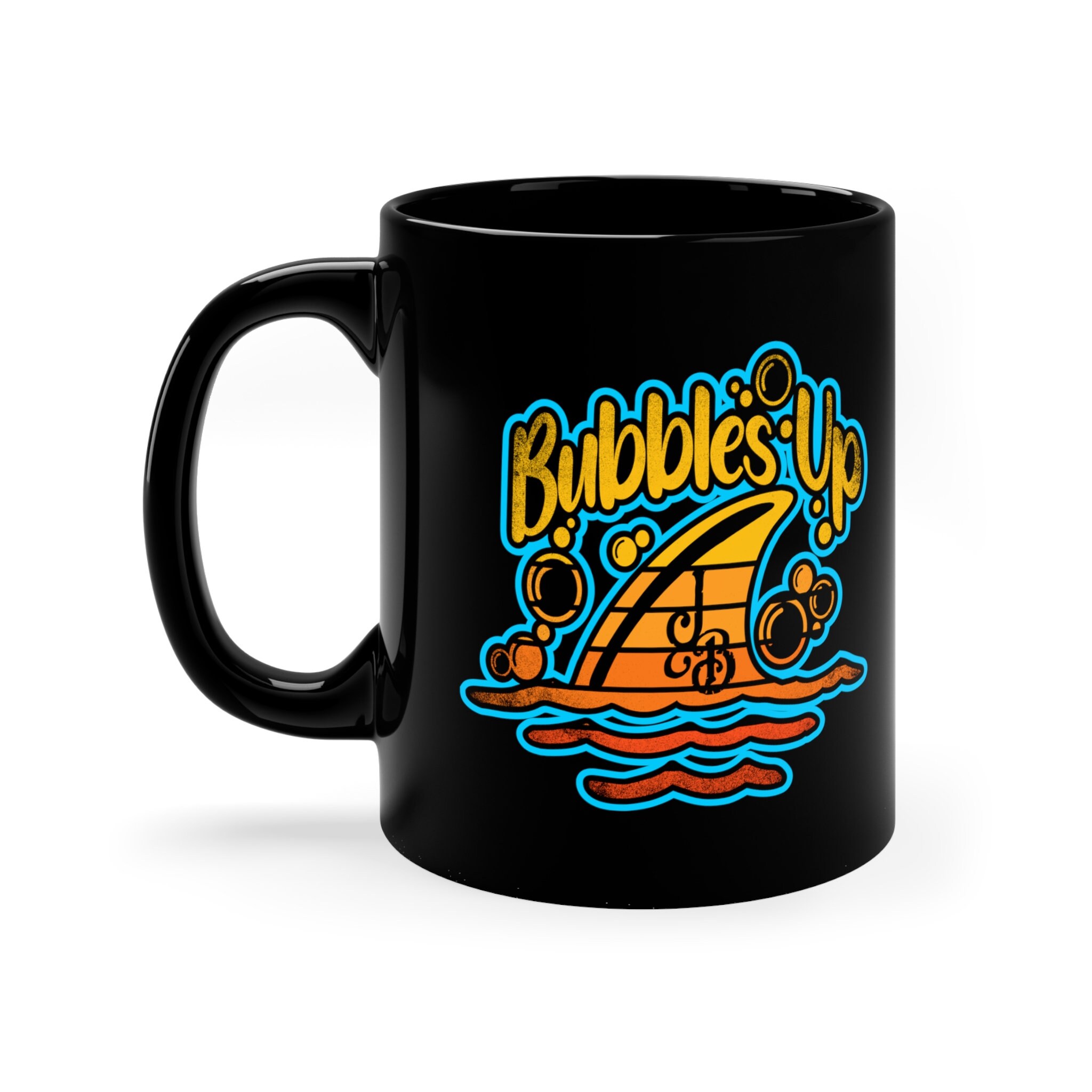 Jimmy Buffet-inspired Design, Fins UP Bubbles UP Coffee Mug, Jimmy ...