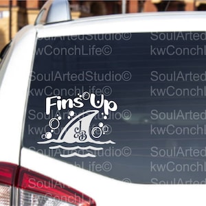 Jimmy Buffett-inspired Design, Fins UP Bubbles UP Decal, Vinyl Sticker ...
