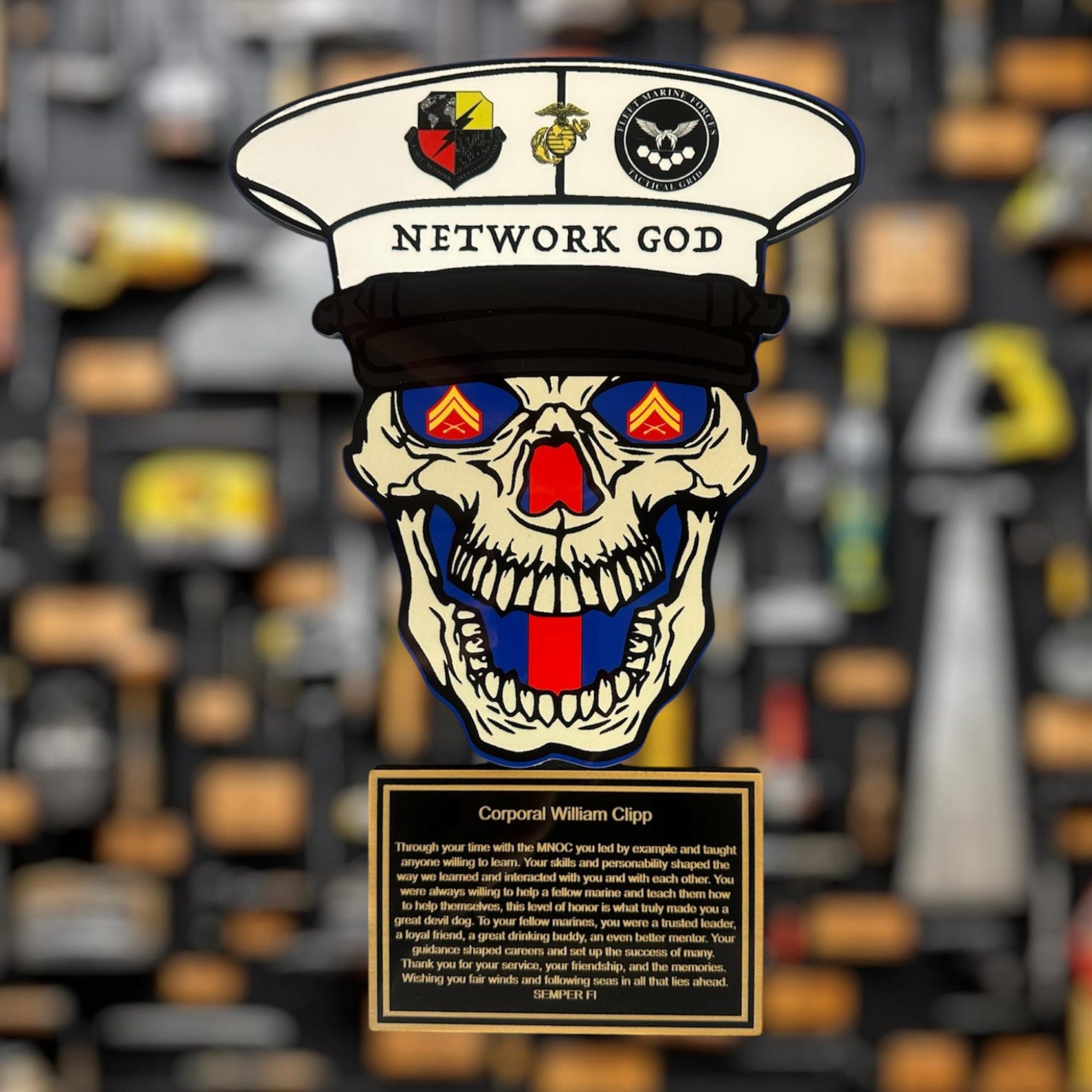 Personalized Military Skull Plaque: Award, PCS, Retirement, Promotion ...