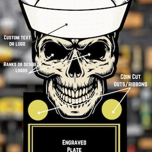 Personalized Military Skull Plaque: Award, PCS, Retirement, Promotion ...