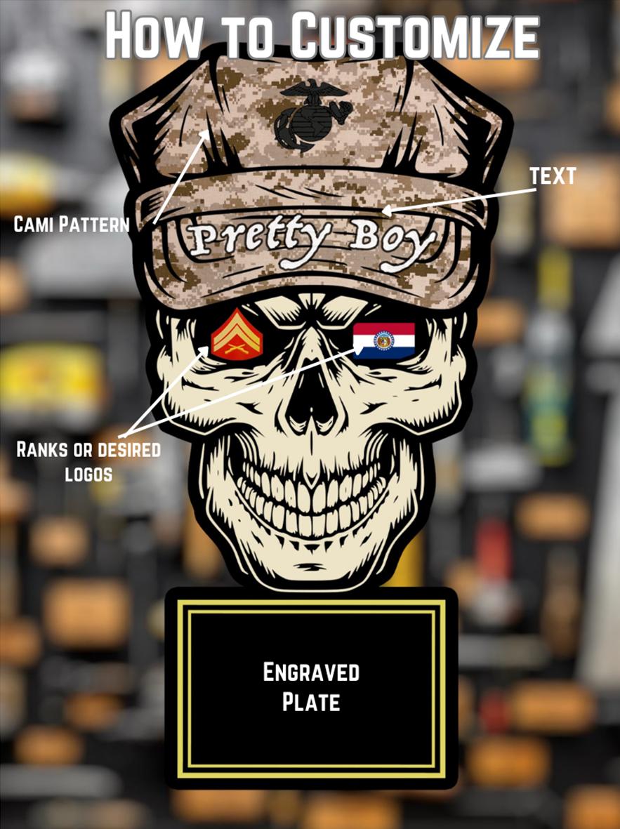 Personalized Military Skull Plaque: Award, PCS, Retirement, Promotion ...
