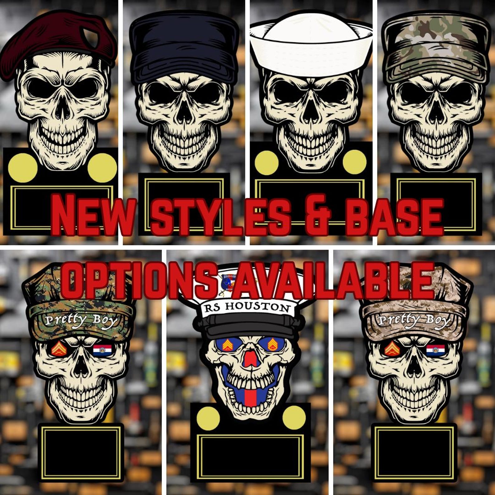 Personalized Military Skull Plaque: Award, PCS, Retirement, Promotion ...