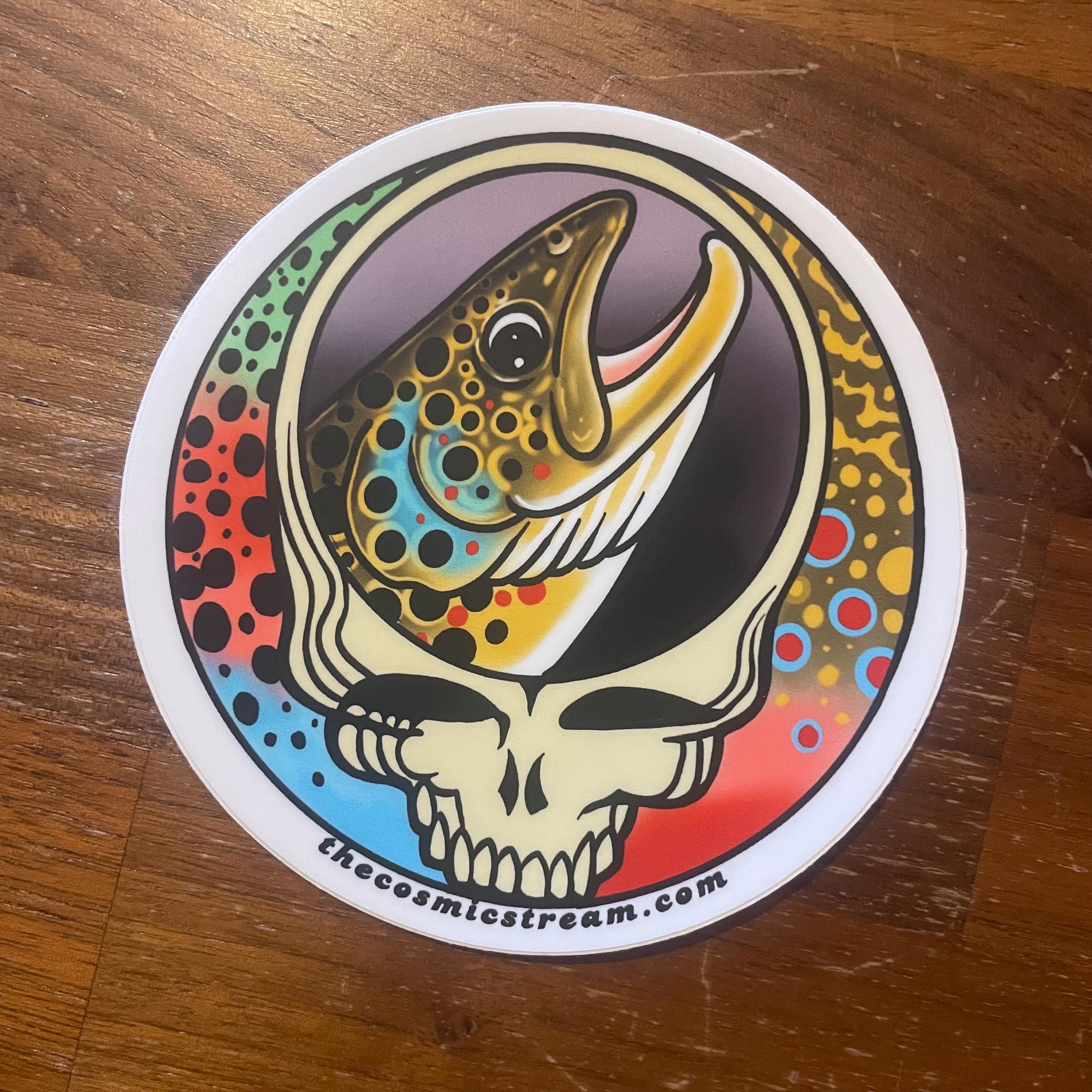 Steal Your Face Brown Trout 4” / Trout Trio Vinyl Fly Fishing Sticker ...