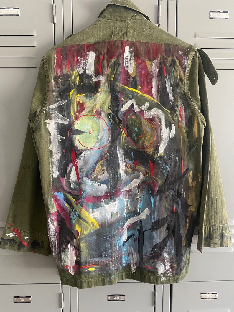 Custom Painted Army Jacket - Etsy