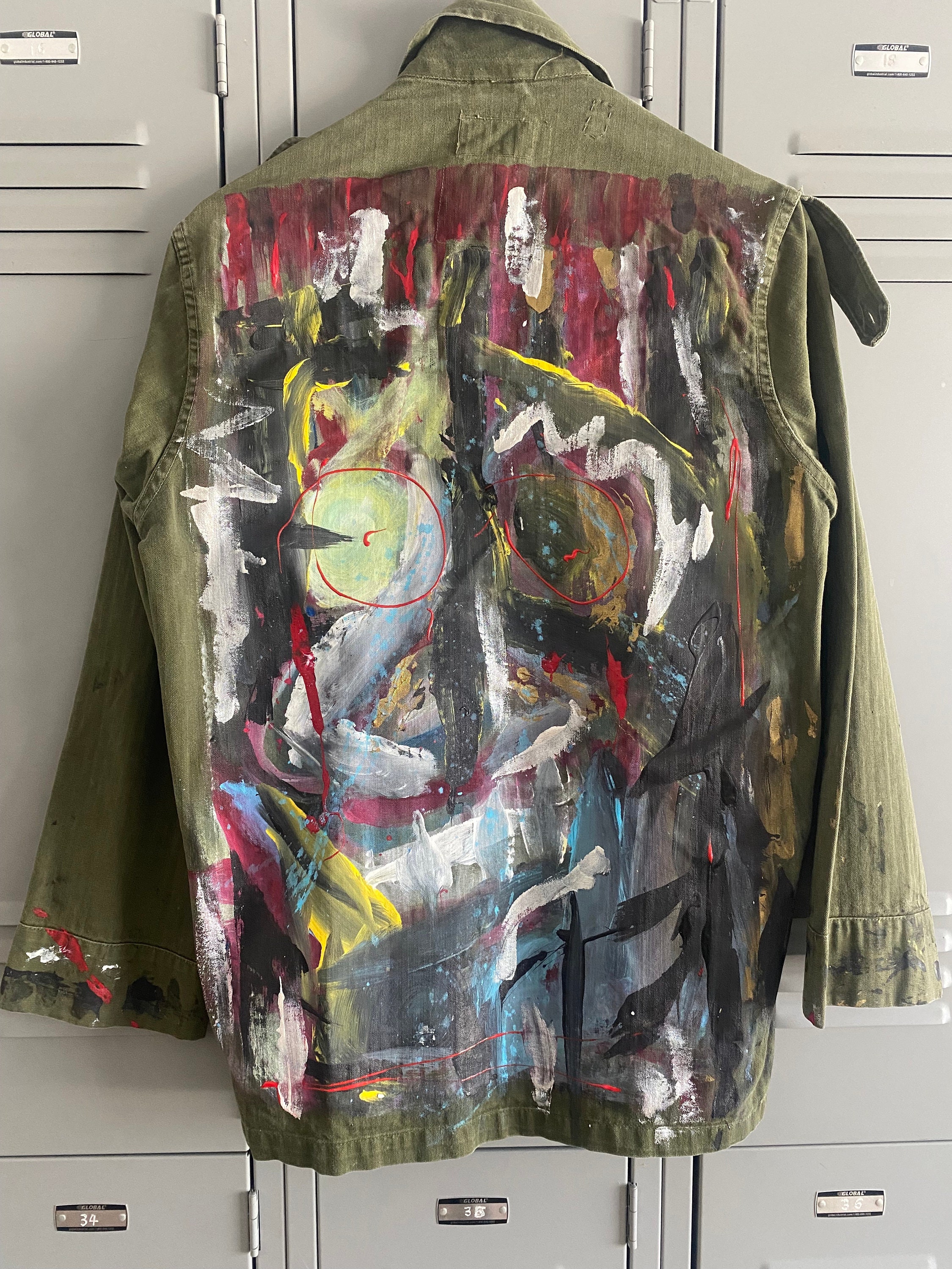Custom Painted Army Jacket - Etsy