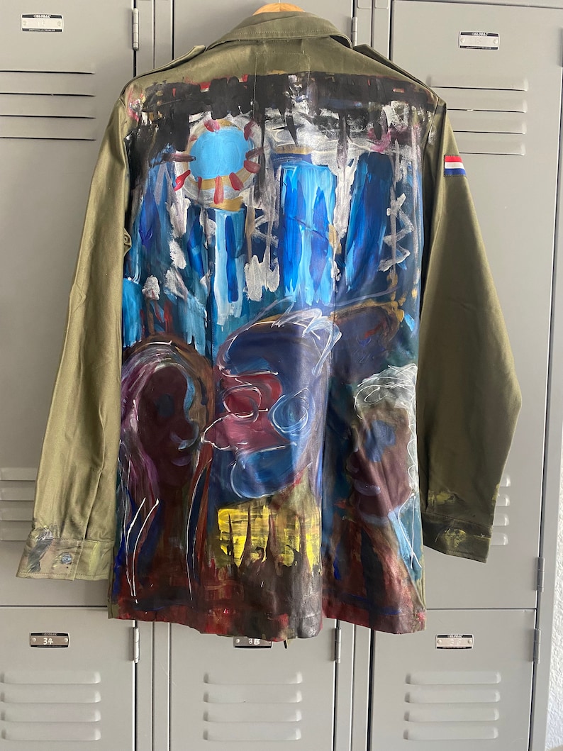 Custom Painted Army Jacket - Etsy