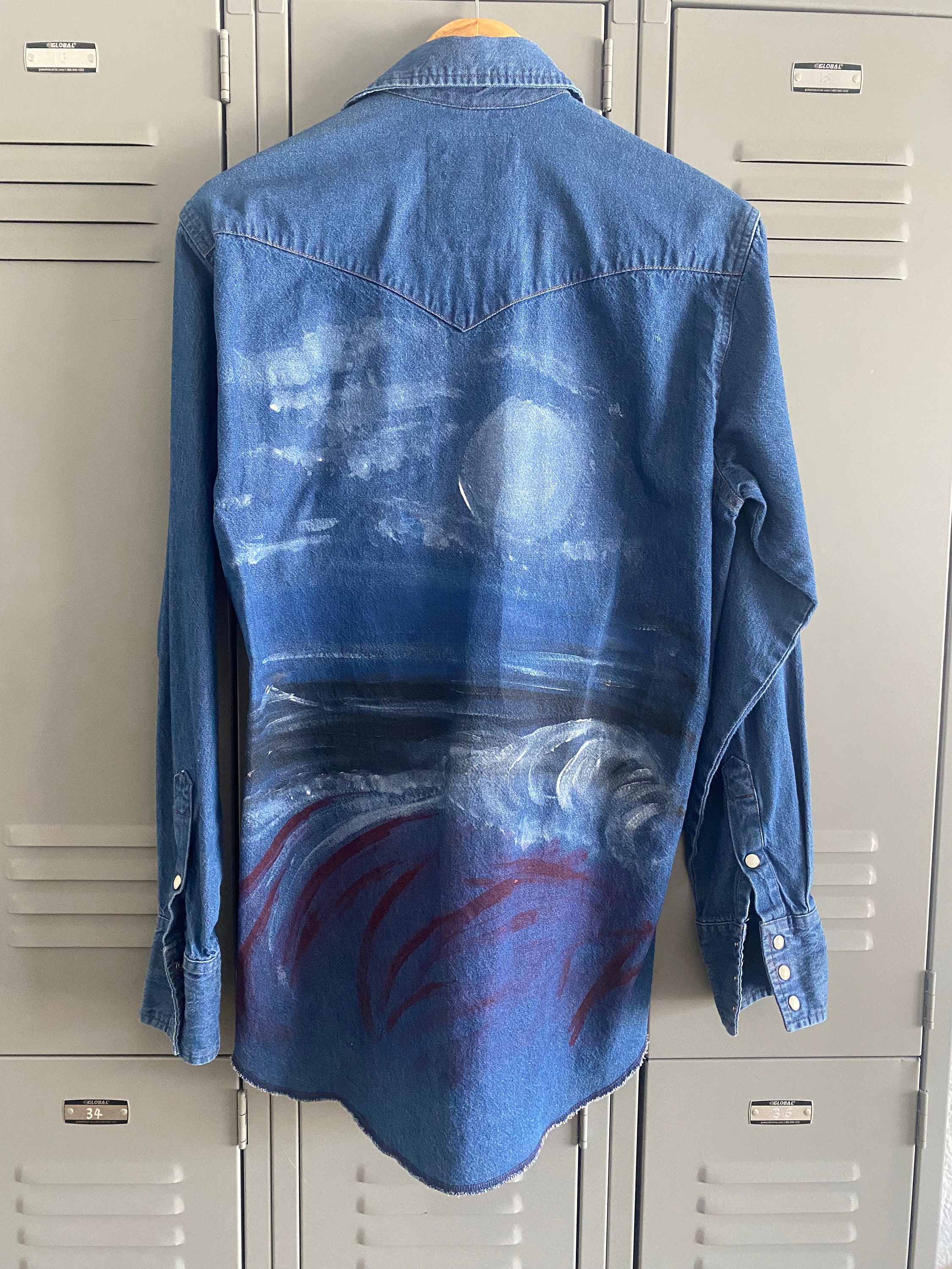 Custom Painted Denim Shirt - Etsy