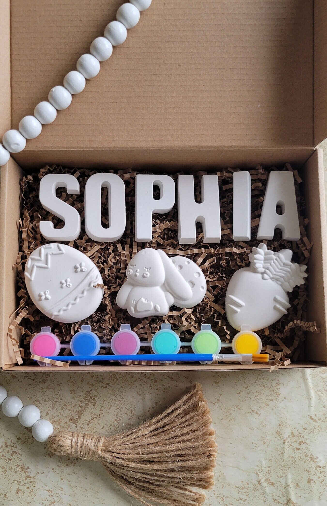 Personalized Easter Kids Craft/ Paint Your Own Name/easer Basket Gift ...