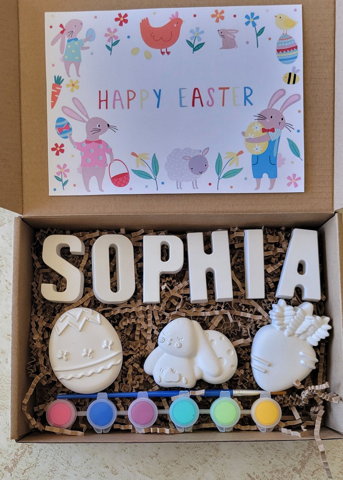 Personalized Easter Kids Craft/ Paint Your Own Name/easer Basket Gift ...