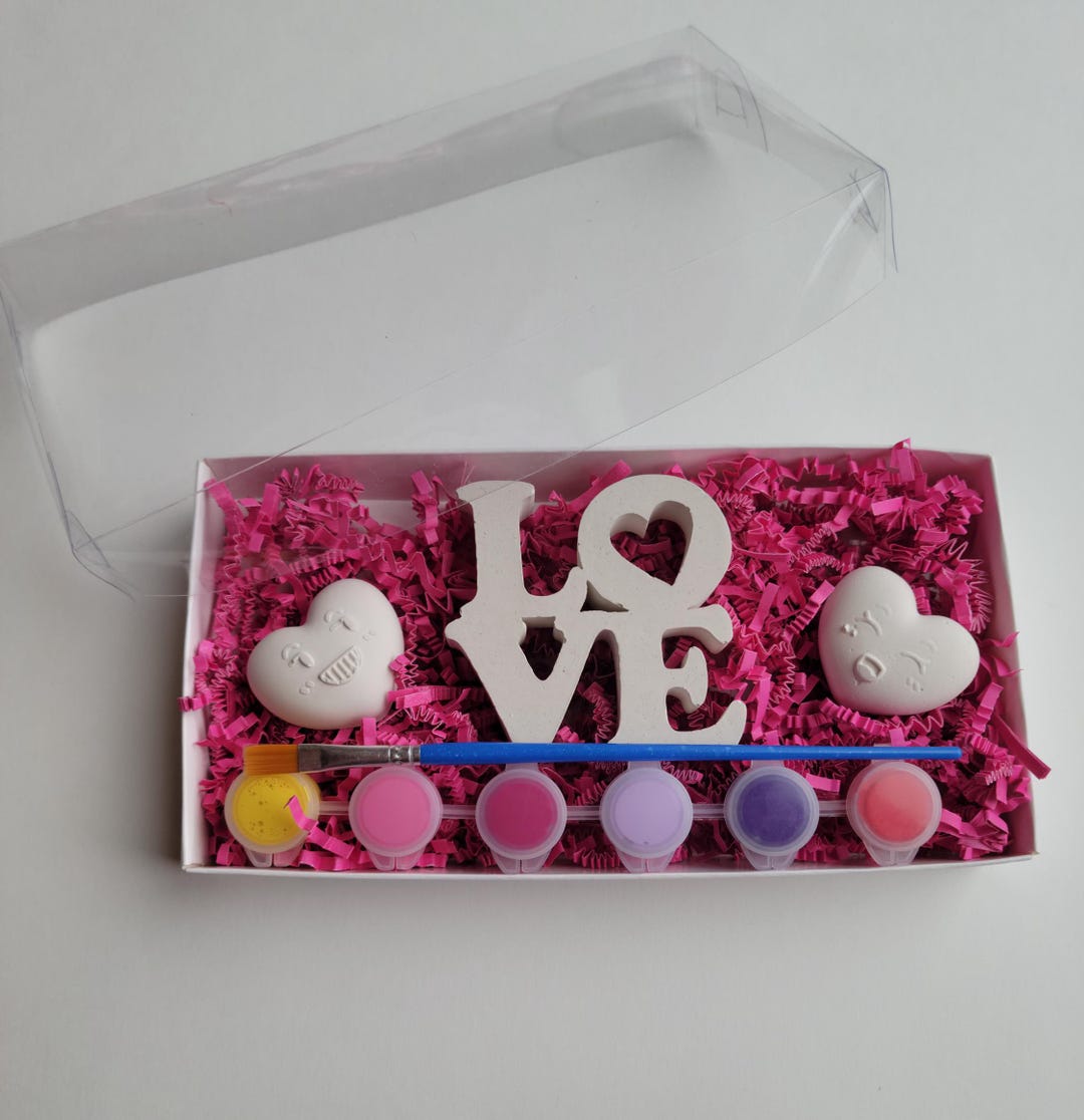 Valentine's Themed Kit/diy Kids Craft/paint Your Heart/valentine's ...