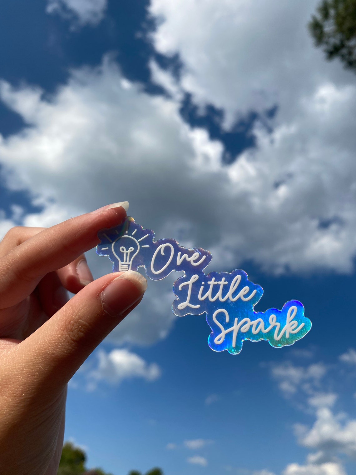 One Little Spark Holographic Sticker - Etsy