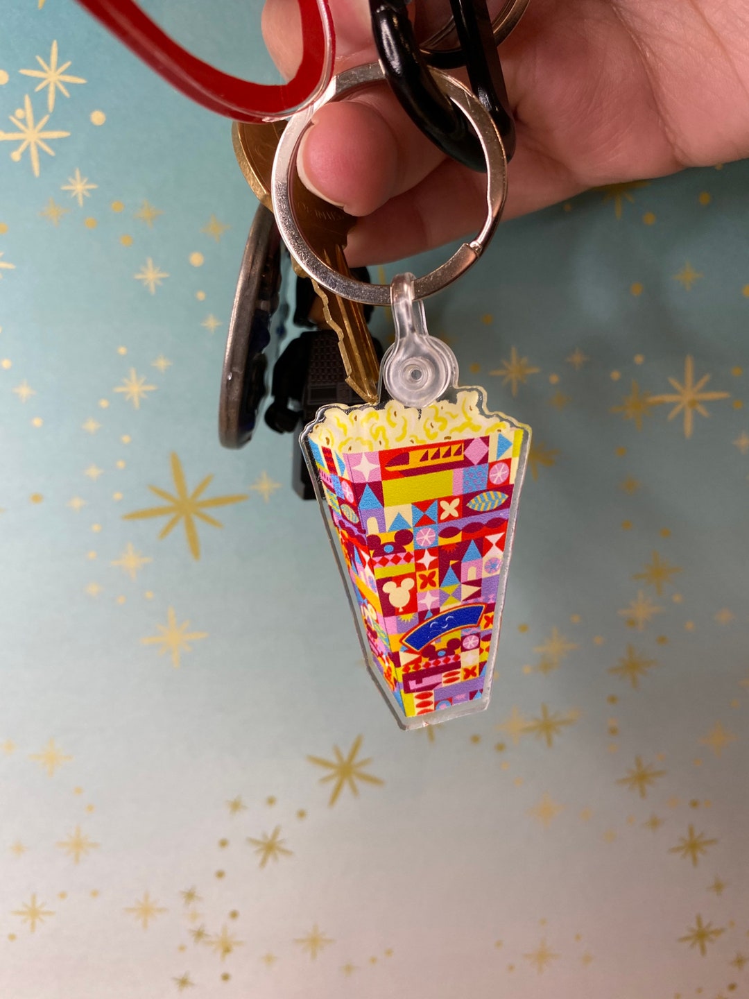 Disney Parks Popcorn Acrylic Keychain - Etsy