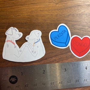 Candy Heart Couples Pongo and Perdita Sticker Set - Etsy
