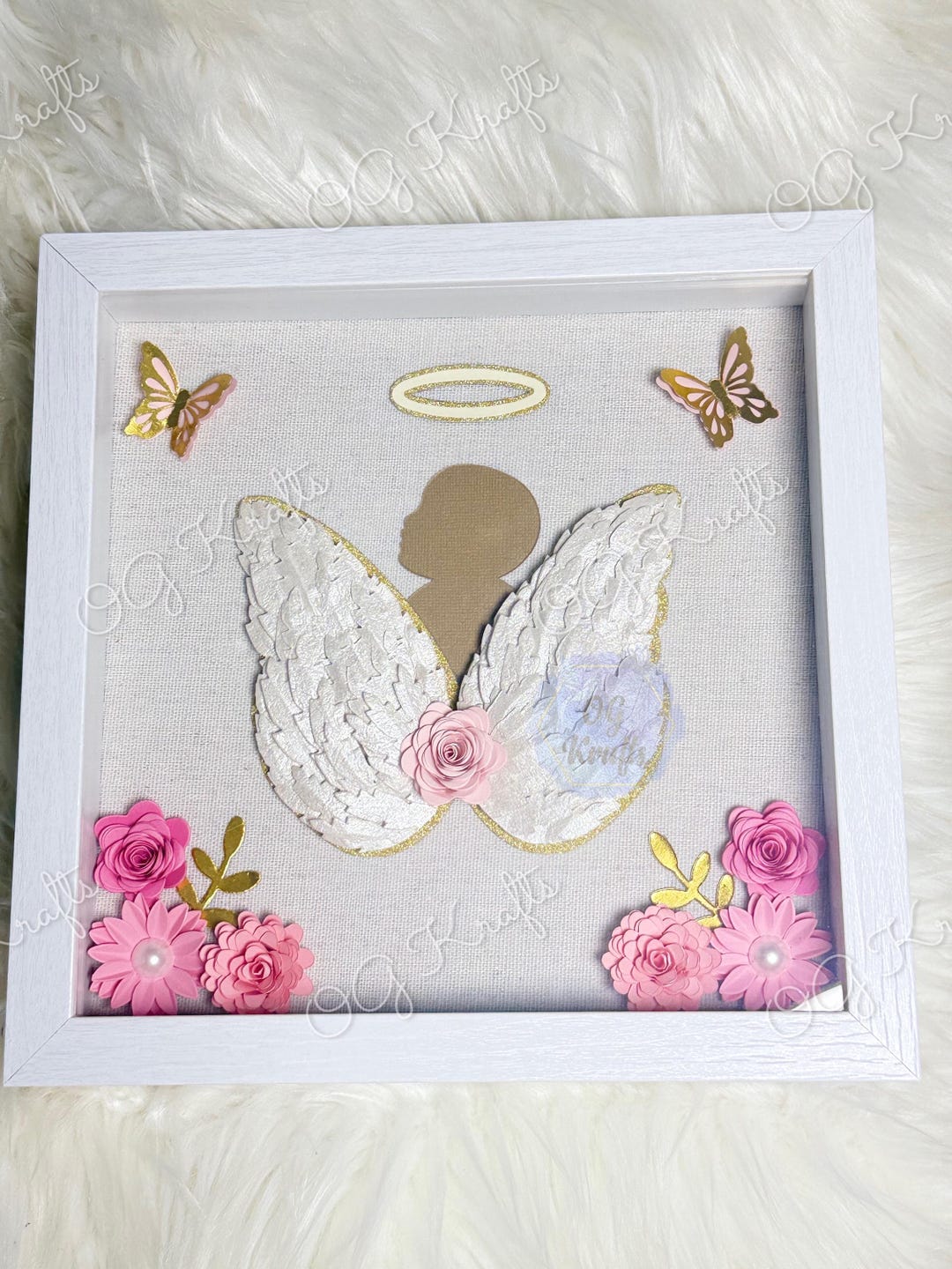 Baby Angel Wings Memorial Shadow Box | Infant Loss | Miscarriage ...