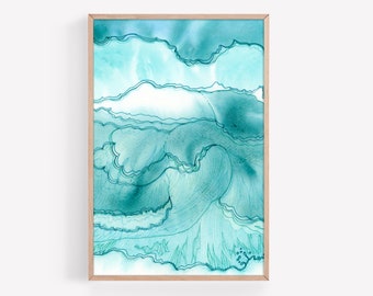 Aqua Wall Art - Etsy