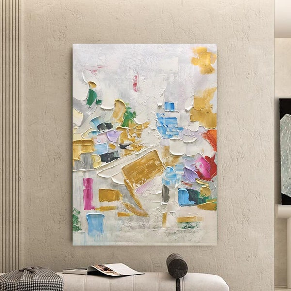 Large Colorful Art - Etsy