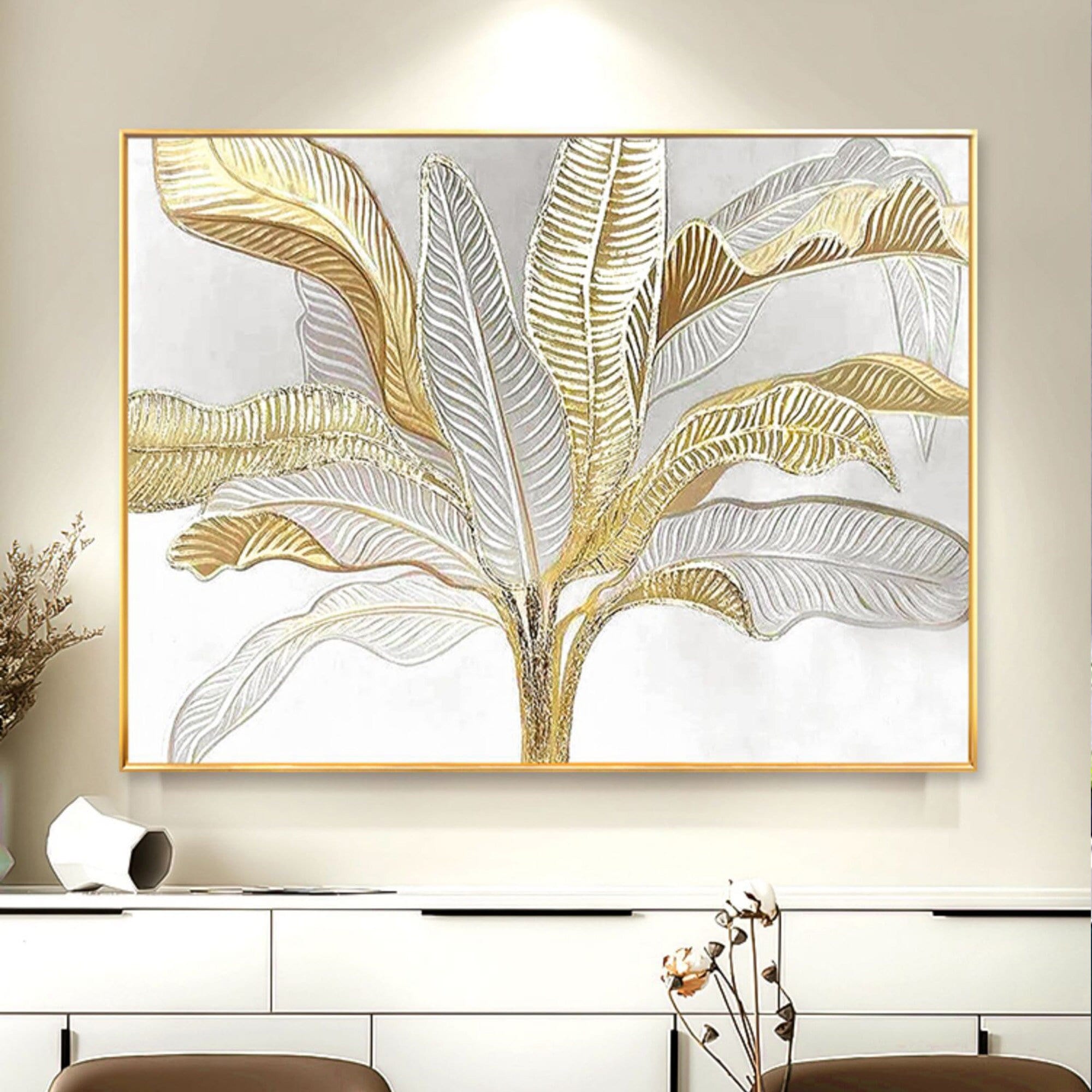 Gold Leaf Painting gold Wall Art art Painting Wall Abstract Canvas gold Wall Decor art Painting Wall Gold Abstract light Luxury Style Etsy