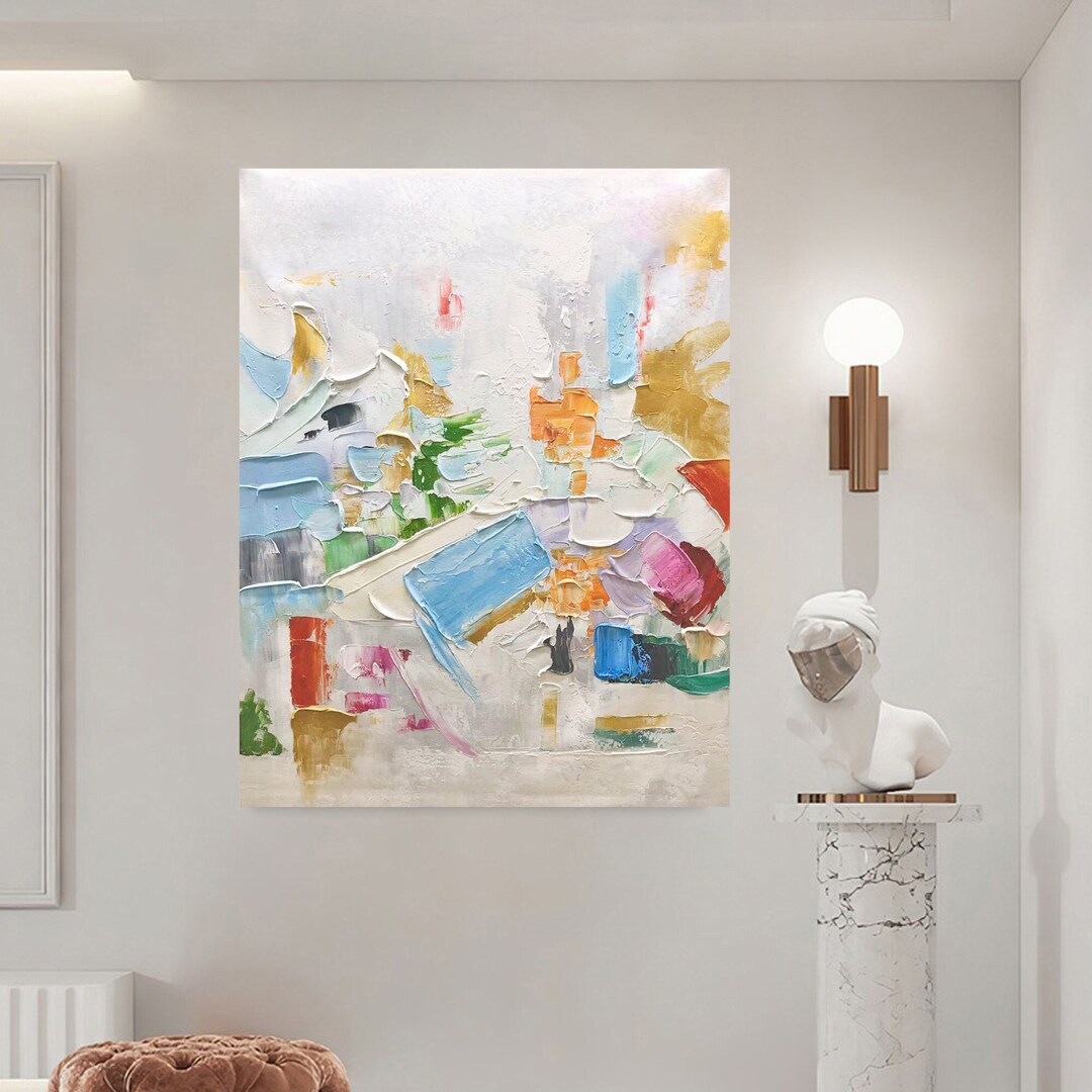 Large Colorful Abstract Painitng Texture Abstract Painting Colorful ...